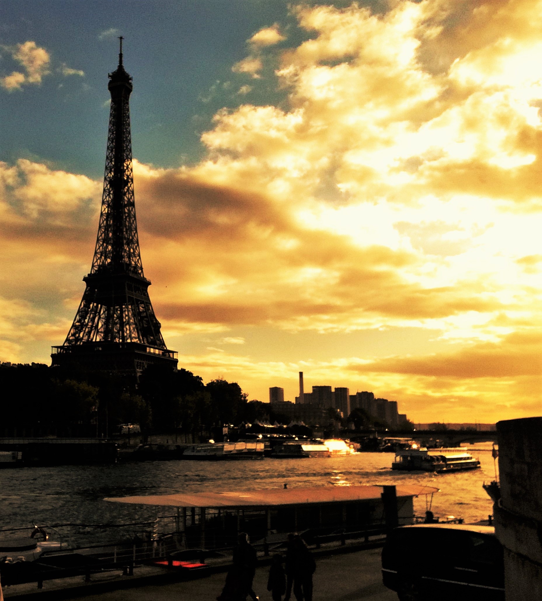 A symphony of beauties , the Eiffel tower, the Seine river and the ...