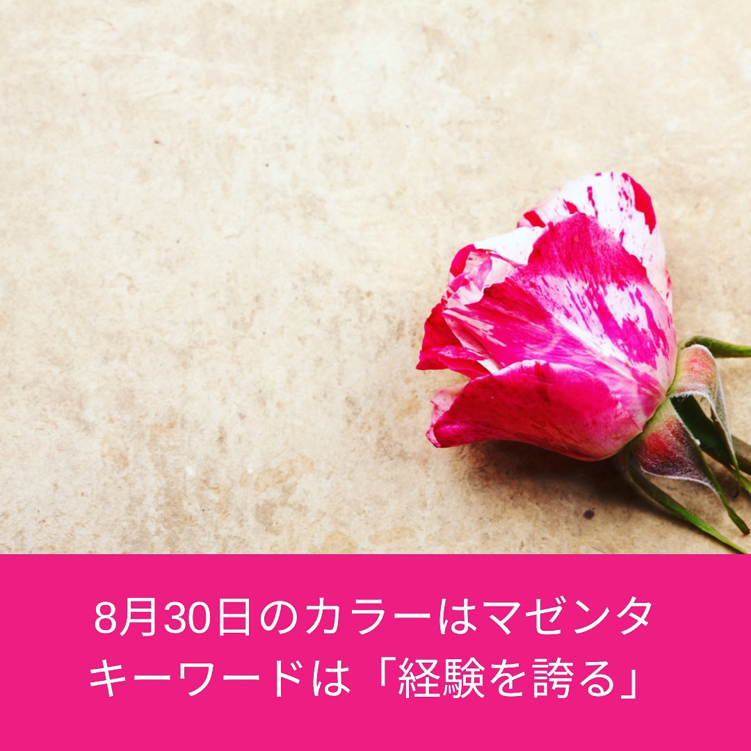 8月30日のカラーはマゼンタ キーワードは「経験を誇る」 | 虹色の学校 和歌山