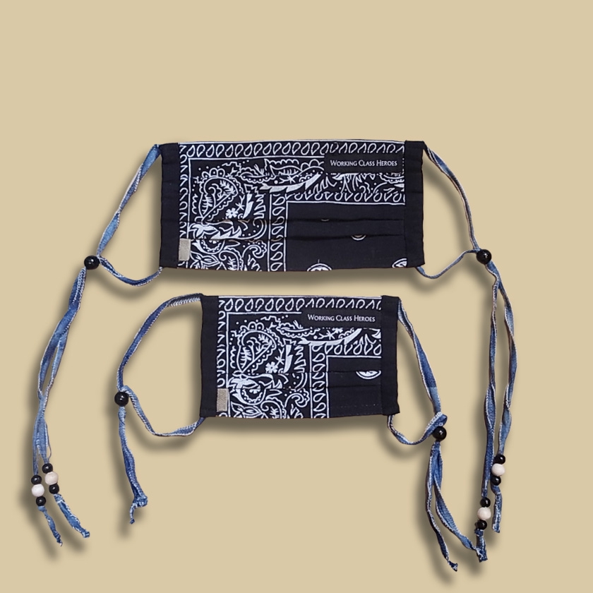 Re;Birth | Bandana Pleats Mask Denim String with Beads | Working Class ...