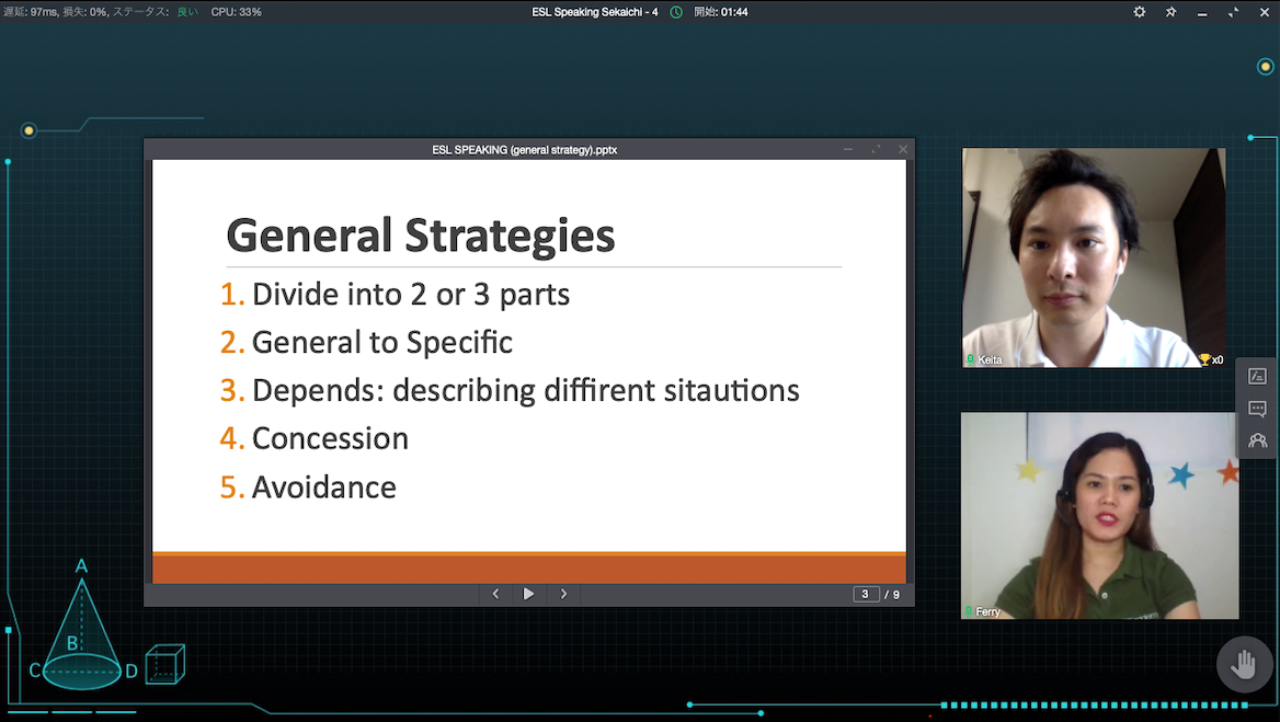 授業レポ（ESLスピーキング 中級レベル2）EV talk | セカイチ塾・フィリピン留学ゼミ