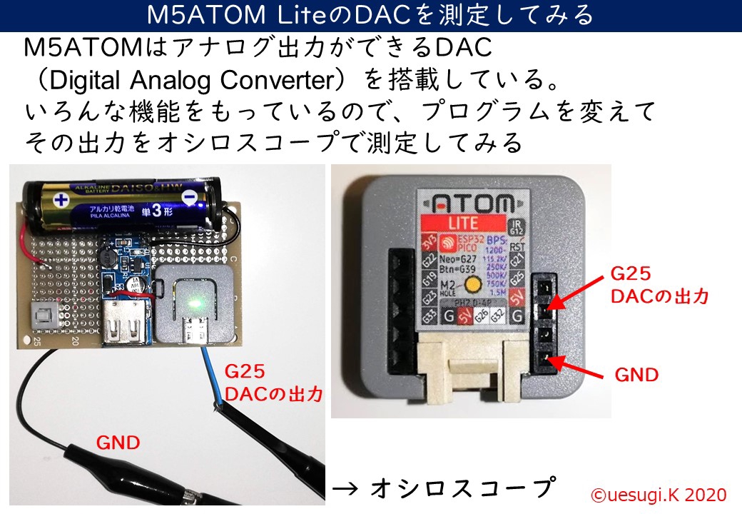 M5atom Lite のdac機能を評価 Kashipro（カシプロ）小学校の理科とプログラミング