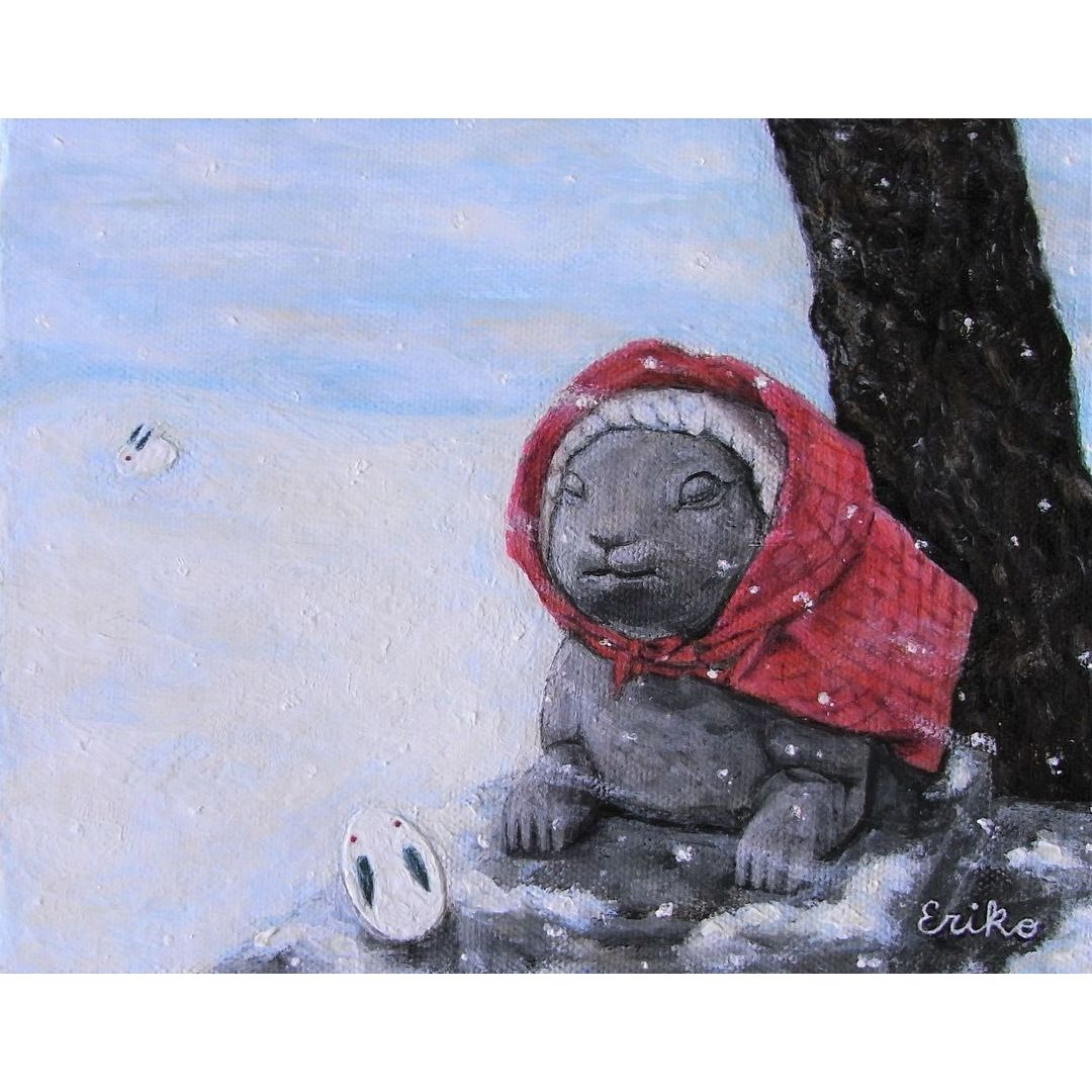 雪うさぎ（F0号） | 絵里子画廊