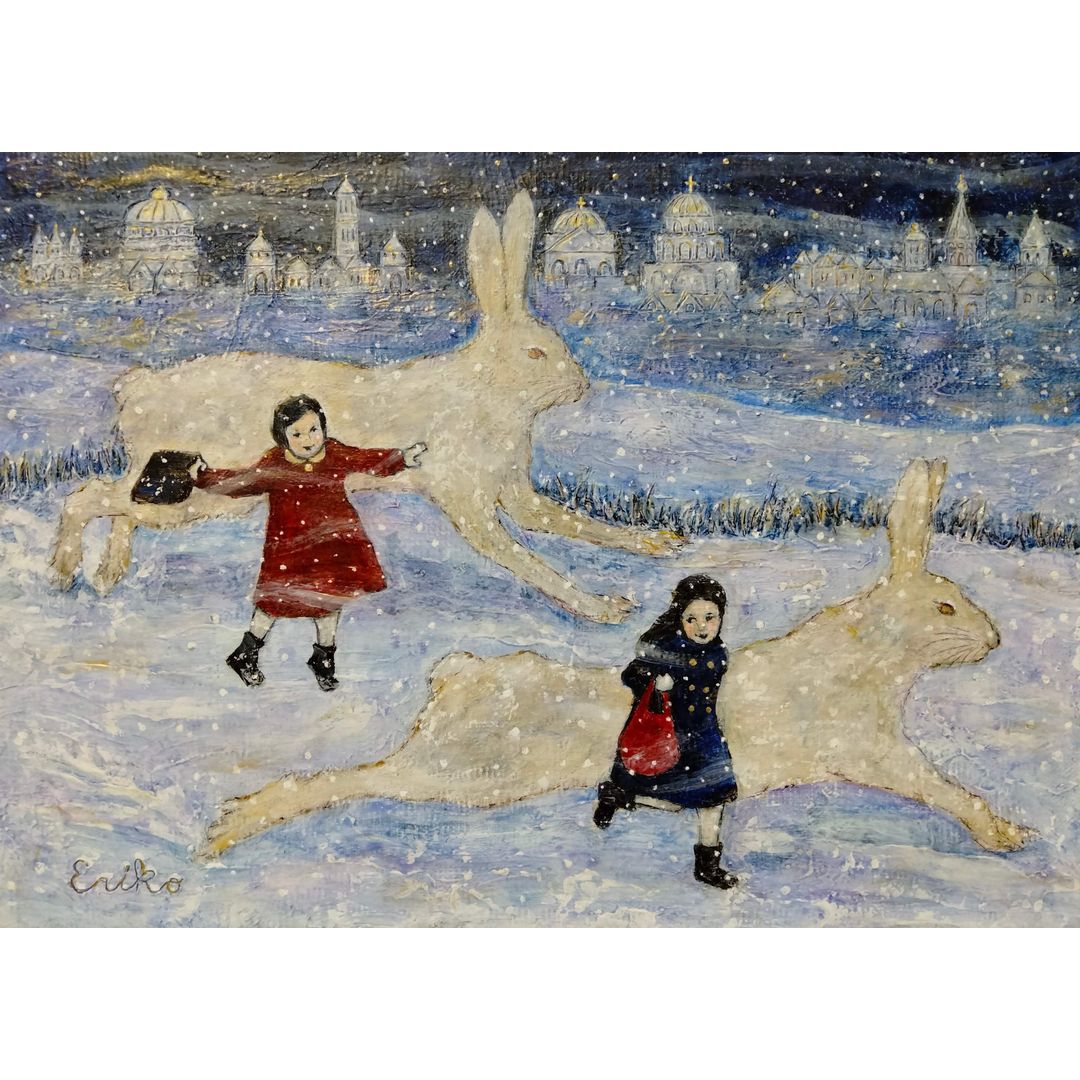 野うさぎ（F4号） | 絵里子画廊