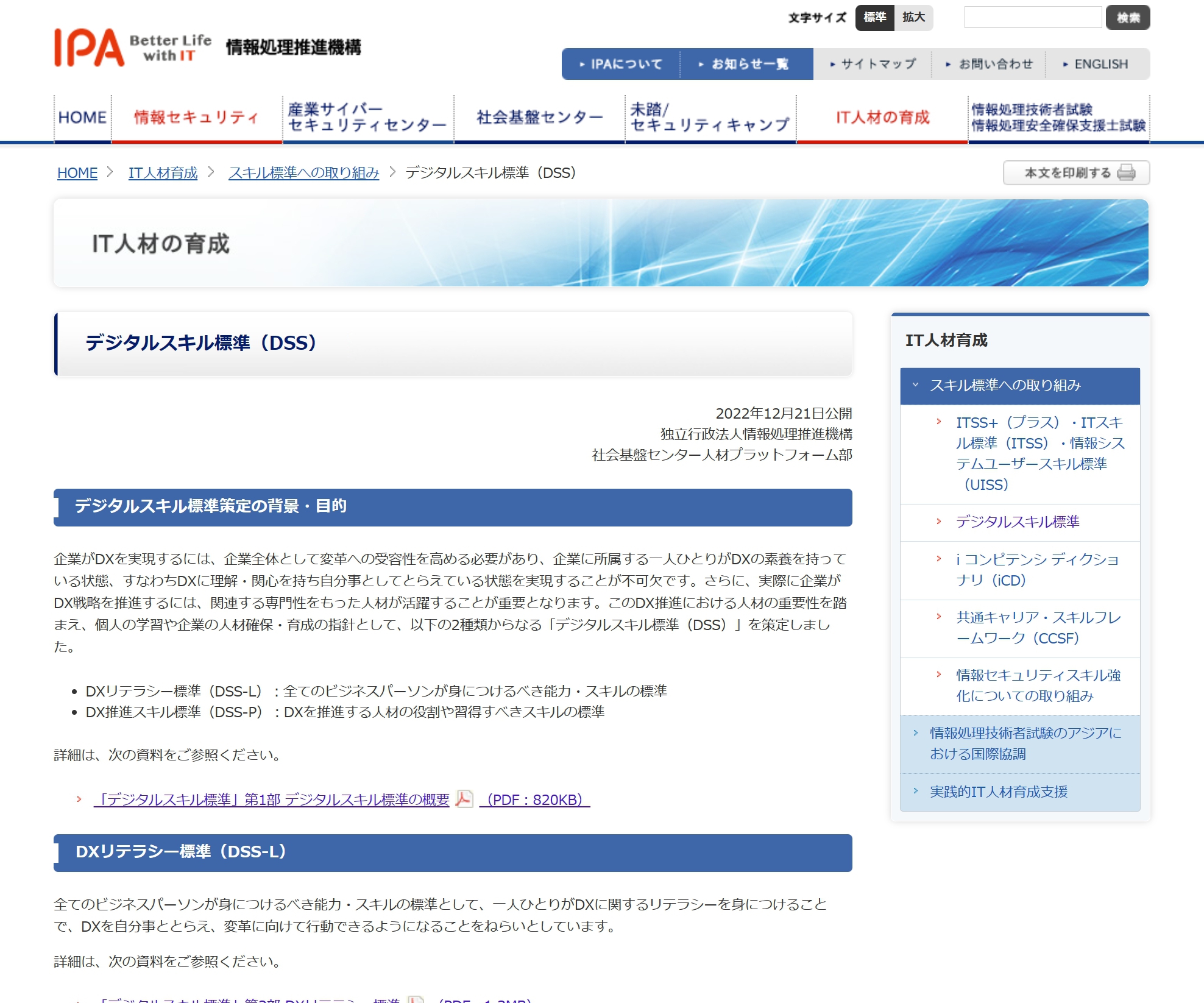 #DSS #デジタルスキル標準 #DX 活用の個人、企業は、一度見てください。#IPA作成 | Spectrum Technology