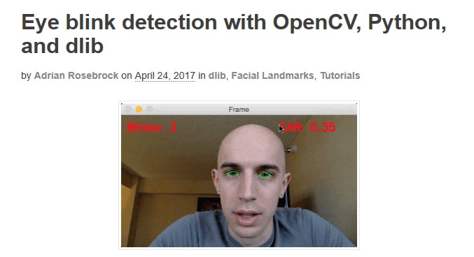 まばたき検出ソフト発見：opencv，pyimage | Spectrum Technology