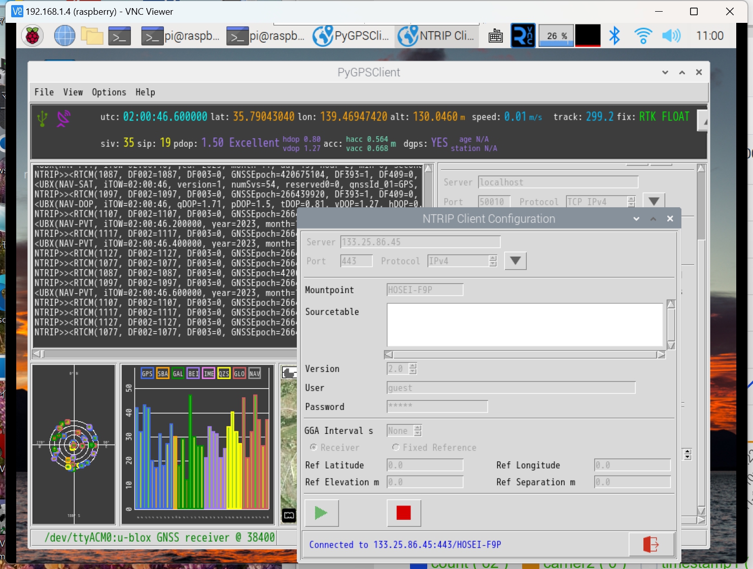 #GNSS-RTK #pygpsclient #デモ はじめての #AWS を使った #運行管理 #開発キット #建設機械 #農業用機械 ...