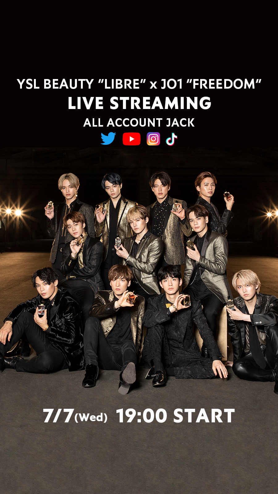 YSL BEAUTY とJO1のスペシャルライブ配信が決定。YSL アイコン フレグランス「リブレ」×JO1「Freedom」 WEB CM記念ライブ、7月7日夜7時 7アカウントジャック ...