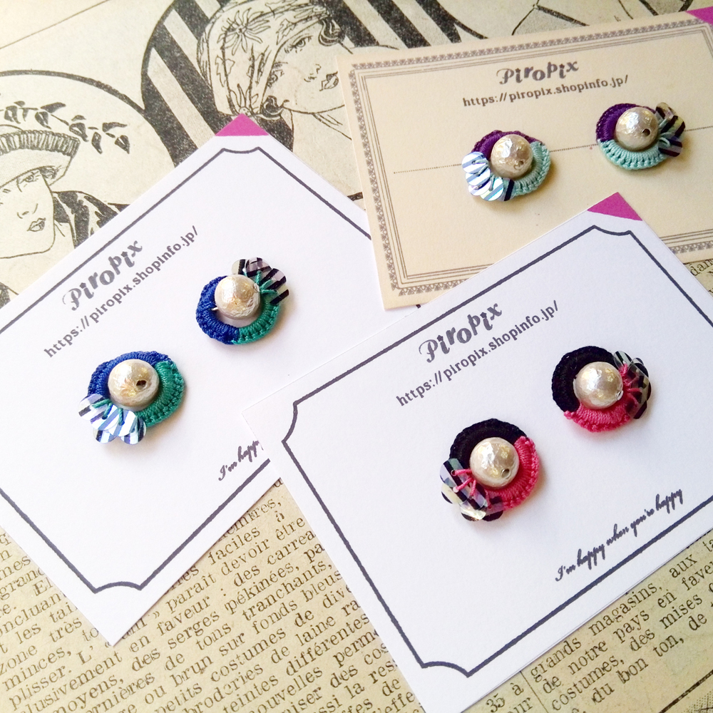 1920'sGirl★Pearl&Spangle ニットピアス | Piropix. Accessories
