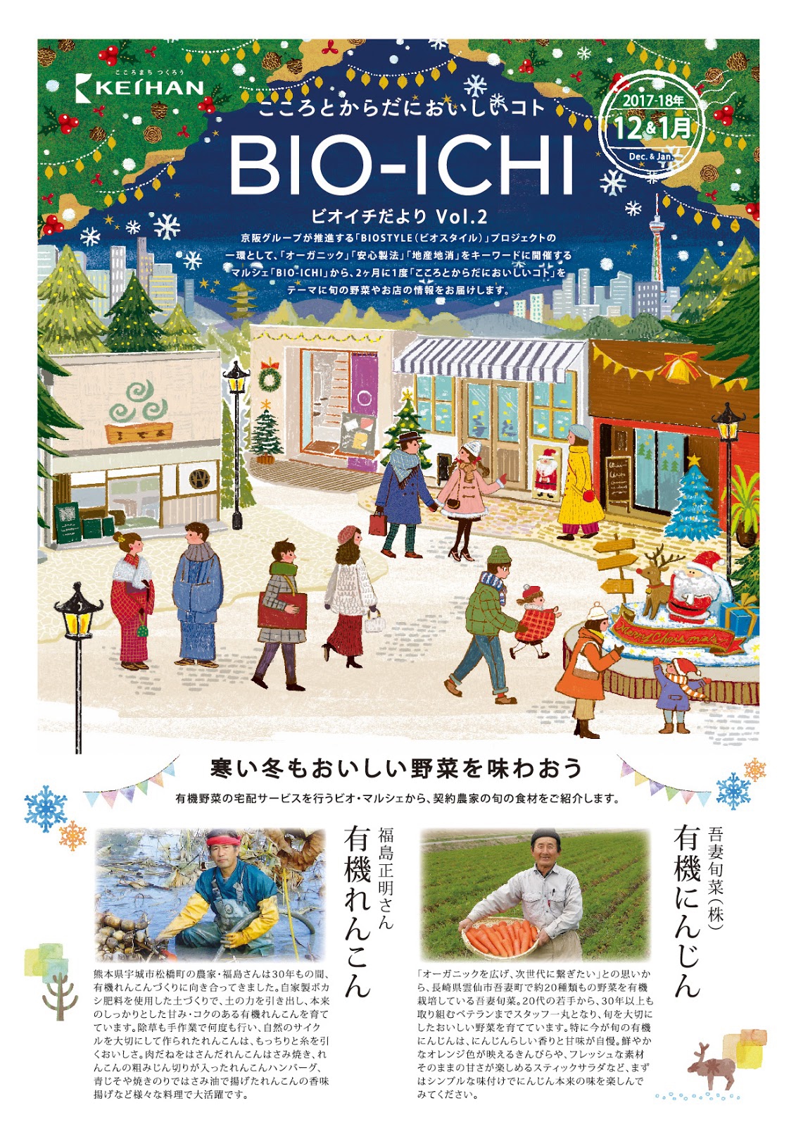 ｜Works｜京阪『 BIO-ICHIだより』vol.2/12&1月・フライヤー | Nagano Mami