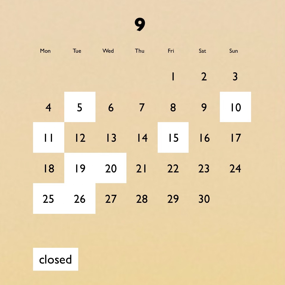 schedule | atelier hoho