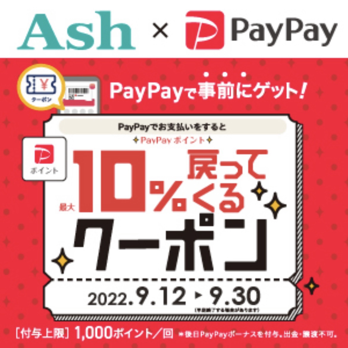 年内最後！Ash×PayPayキャンペーン！！ | Ash 武蔵境店 ブログ