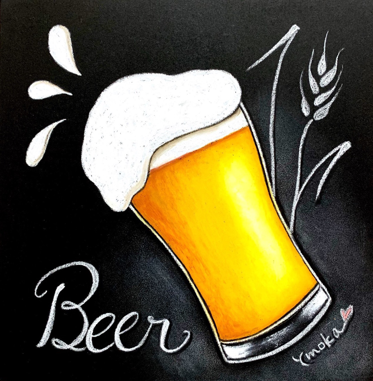 Ws再開企画!チョークアート体験「夏に向けて、キンキンに冷えたビールを描こう!」 Moka*chalkart工房