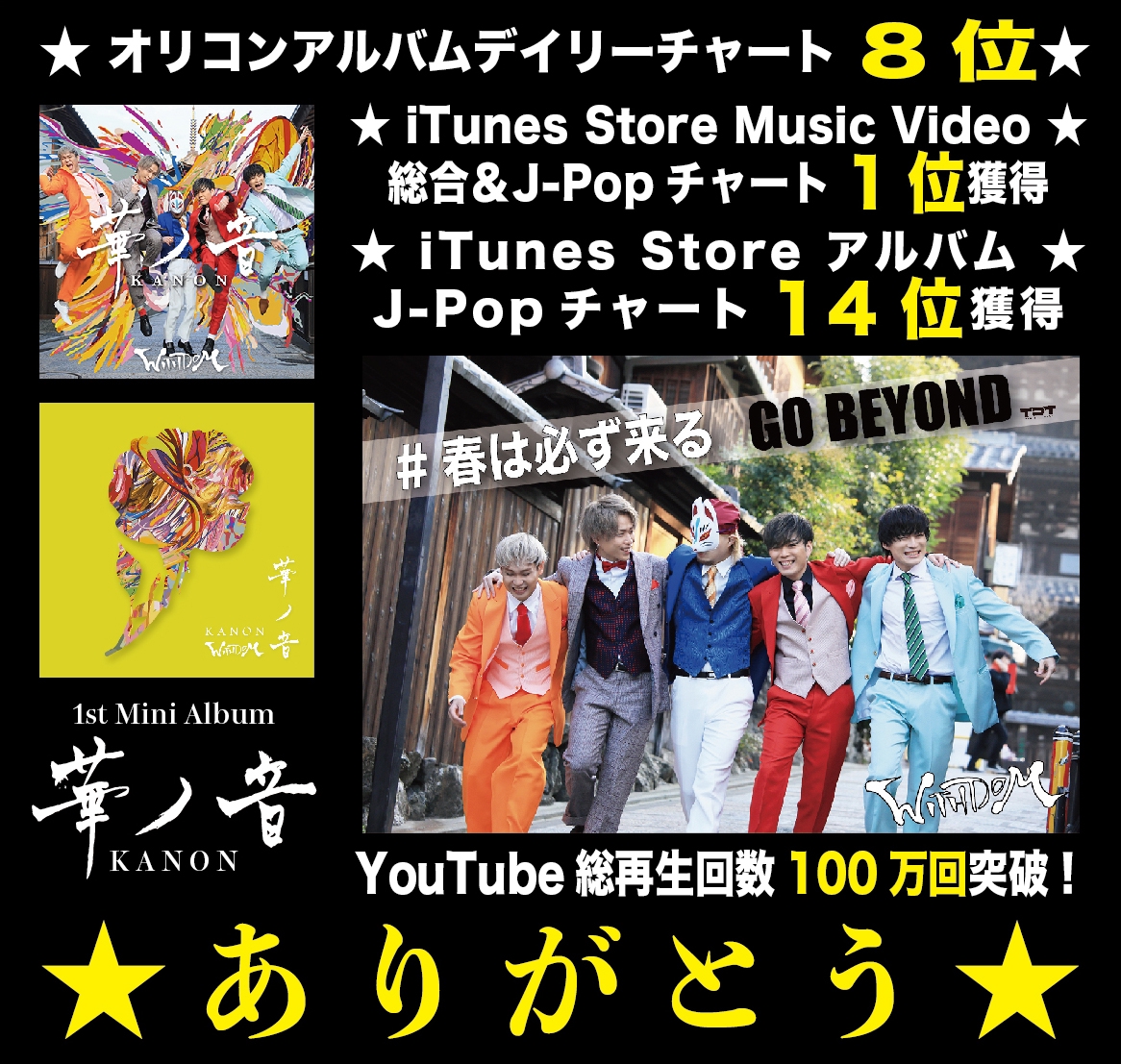 1st Mini Album「華ノ音」がオリコンアルバムデイリー8位に輝きました！ | WITHDOM Official Site